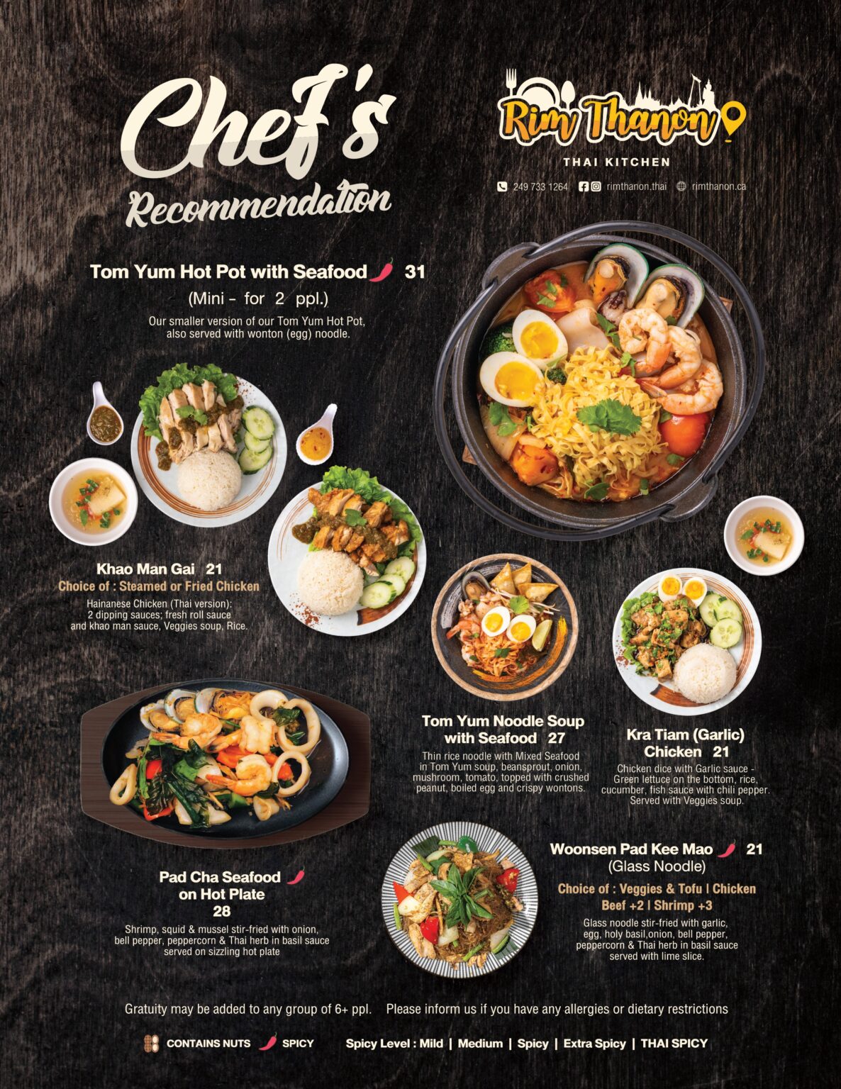 Menu - Rim Thanon Thai Kitchen